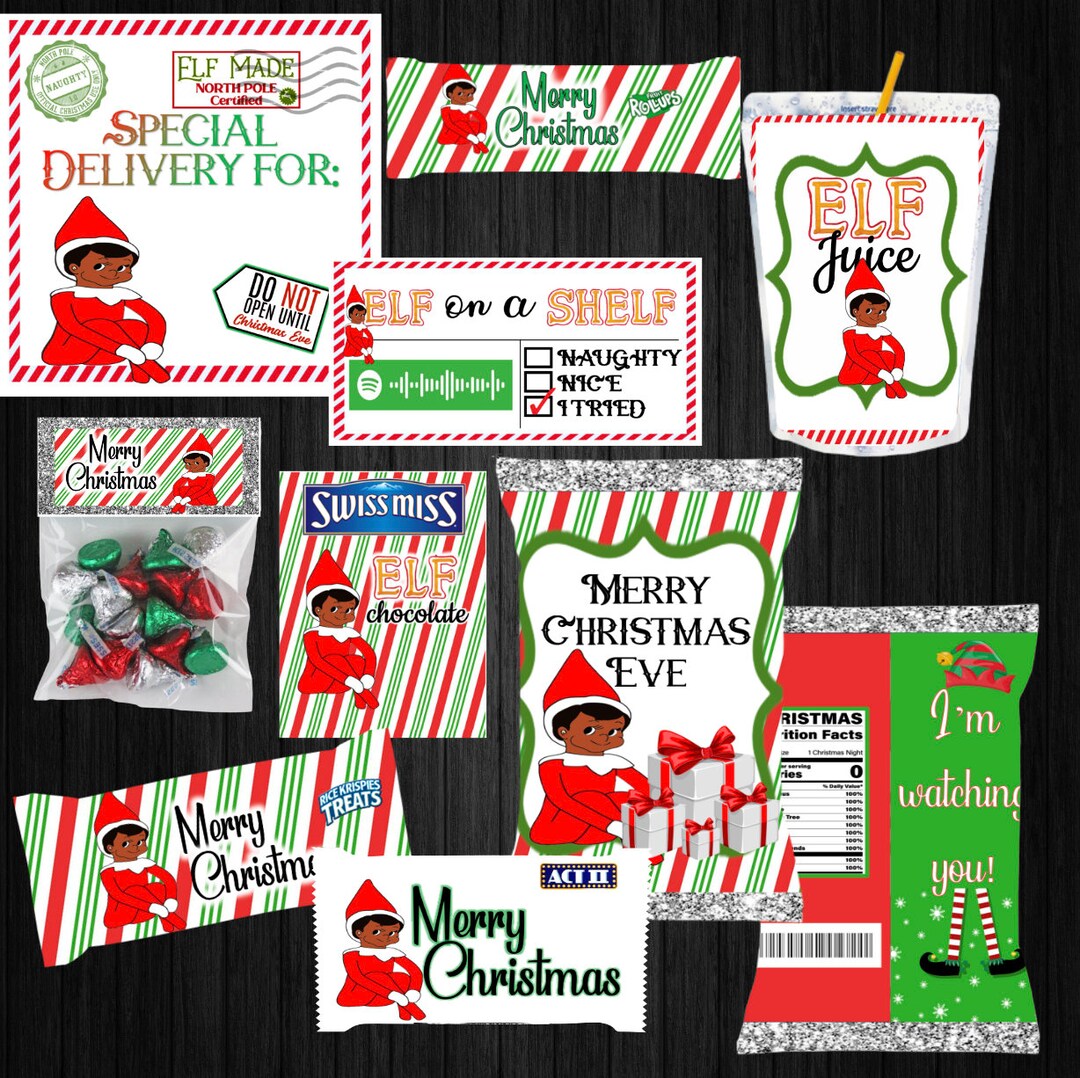 BROWN. Elf on the Shelf Christmas Eve Box and Treat Digital Downloads ...