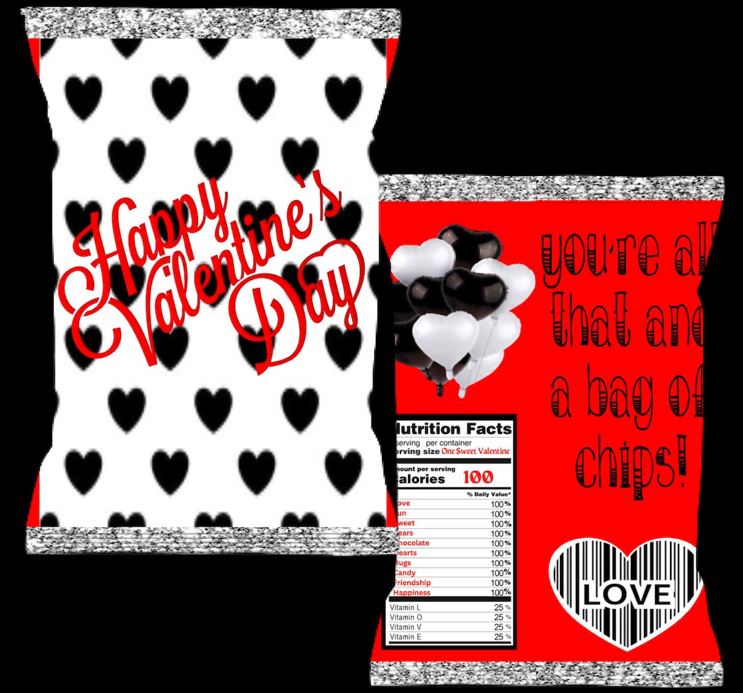 Valentine's Day Chip Bag Download. Digital Download. Party Favor ...