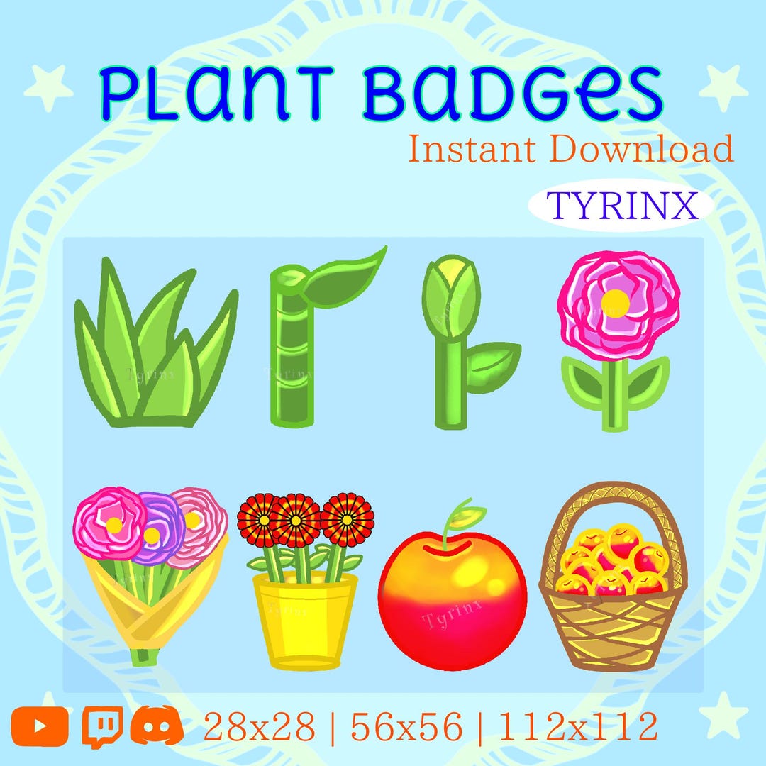 Kawaii Plant Evolution Sub Badges – Cute Twitch & Discord Icons ...