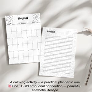Coloring Calendar 2025–2026 Printable Monthly Planner PDF Sept–aug ...