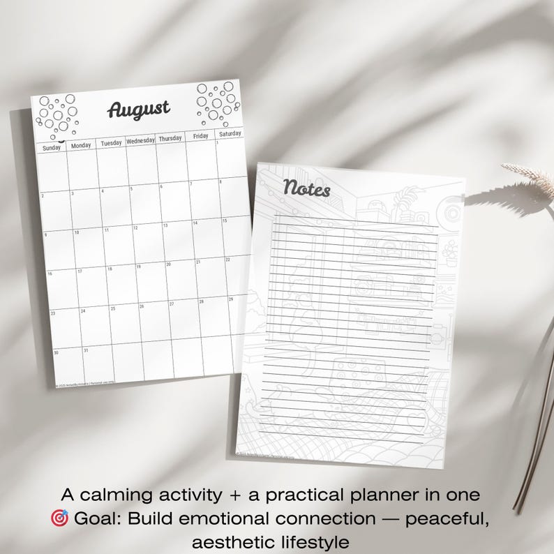 Coloring Calendar 2025–2026 Printable Monthly Planner PDF Sept–aug ...
