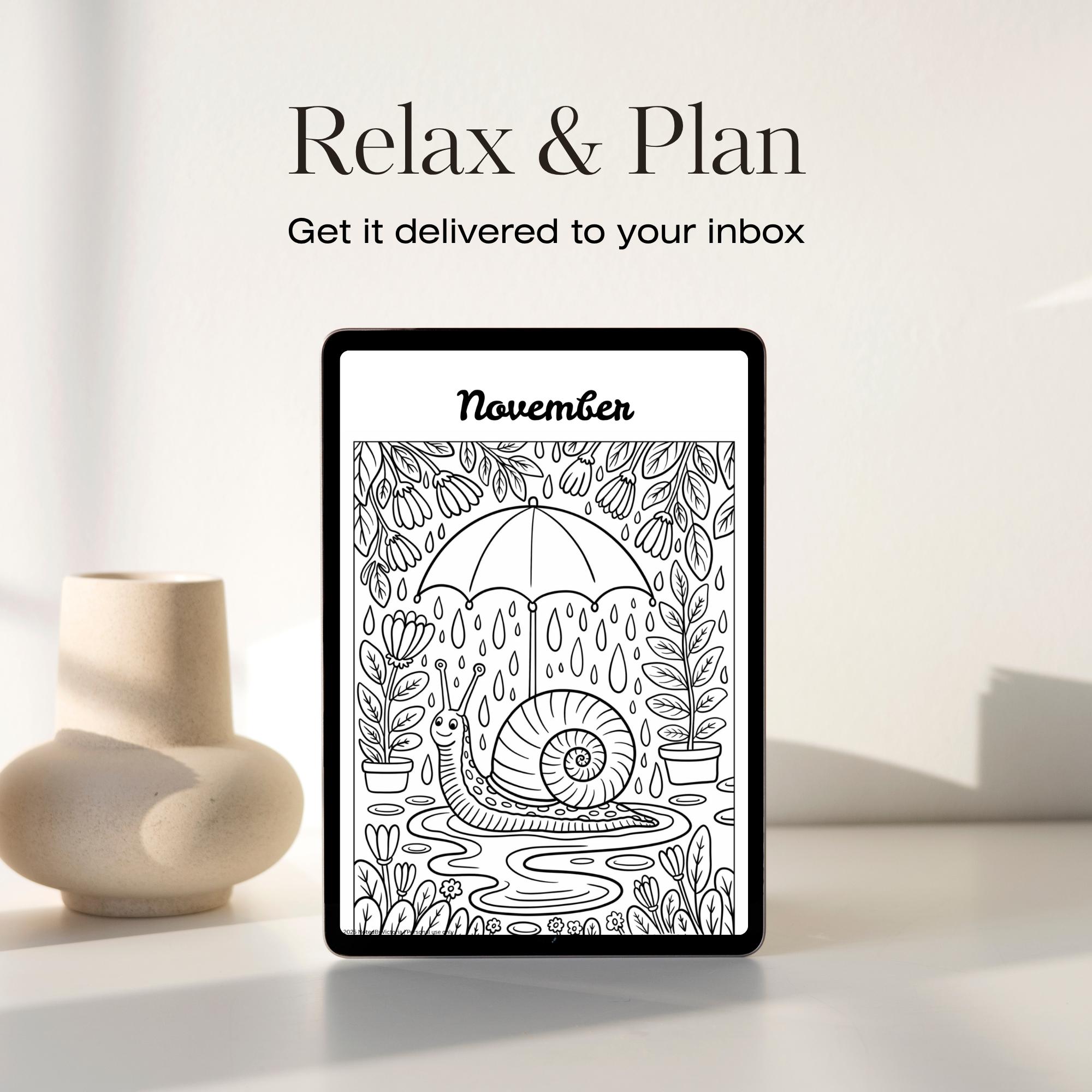 Coloring Calendar 2025–2026 Printable Monthly Planner PDF Sept–aug ...