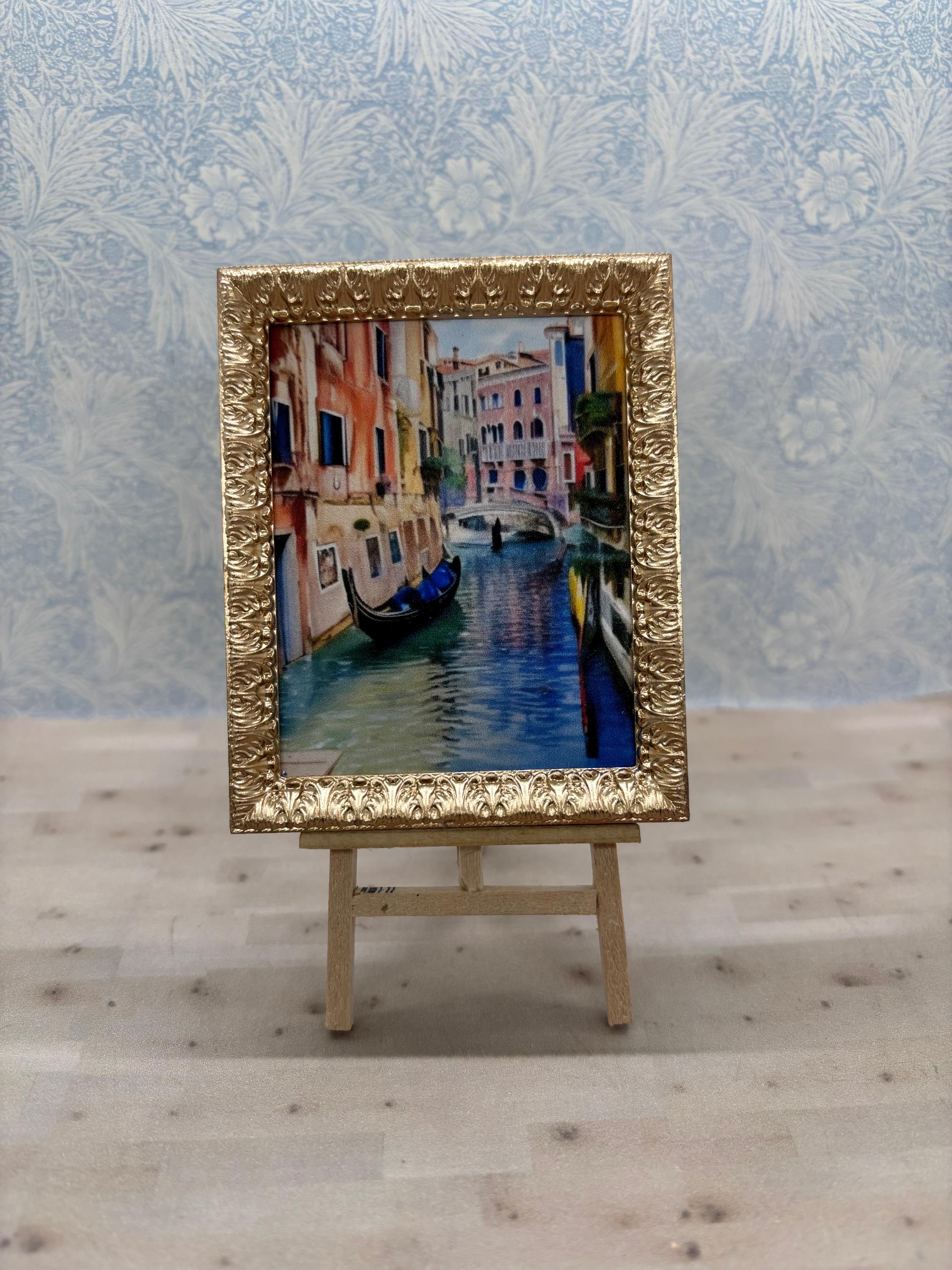 Venice Watercolor Print, Miniature Dollhouse Framed Picture, Romantic ...