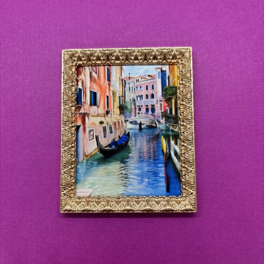 Venice Watercolor Print, Miniature Dollhouse Framed Picture, Romantic ...