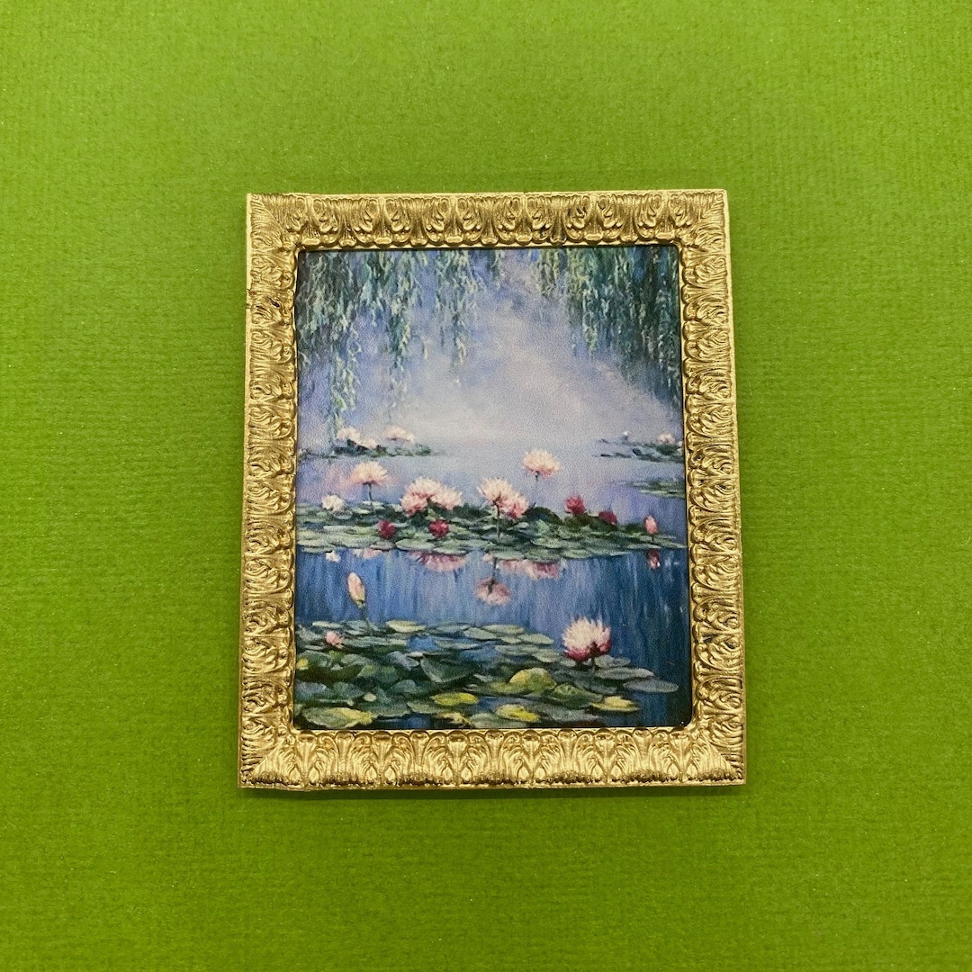 Monet Lily Pond With Flowers Miniature Framed Reproduction ...