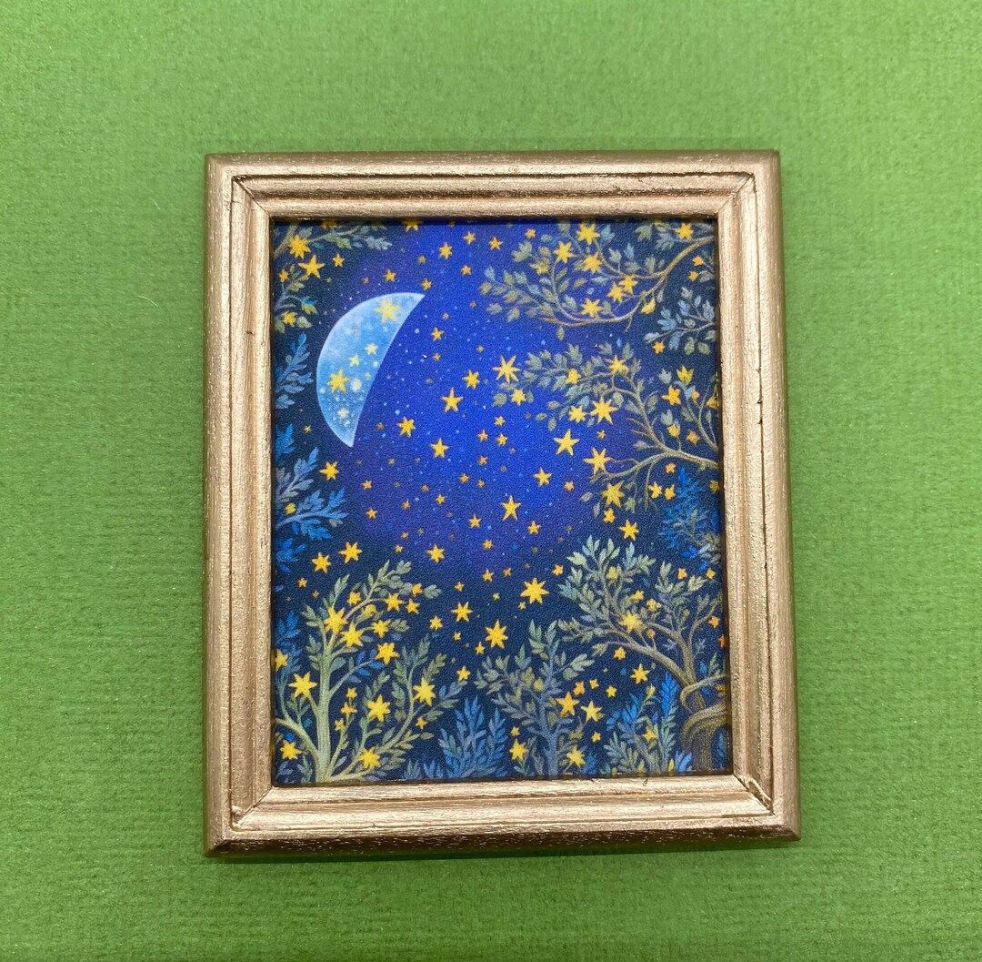 Miniature Night Sky With Stars Framed Picture, Vibrant Starry Night ...