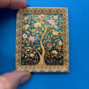 Vibrant Tree of Life With Flowers Dollhouse Picture, Dollhouse Framed ...