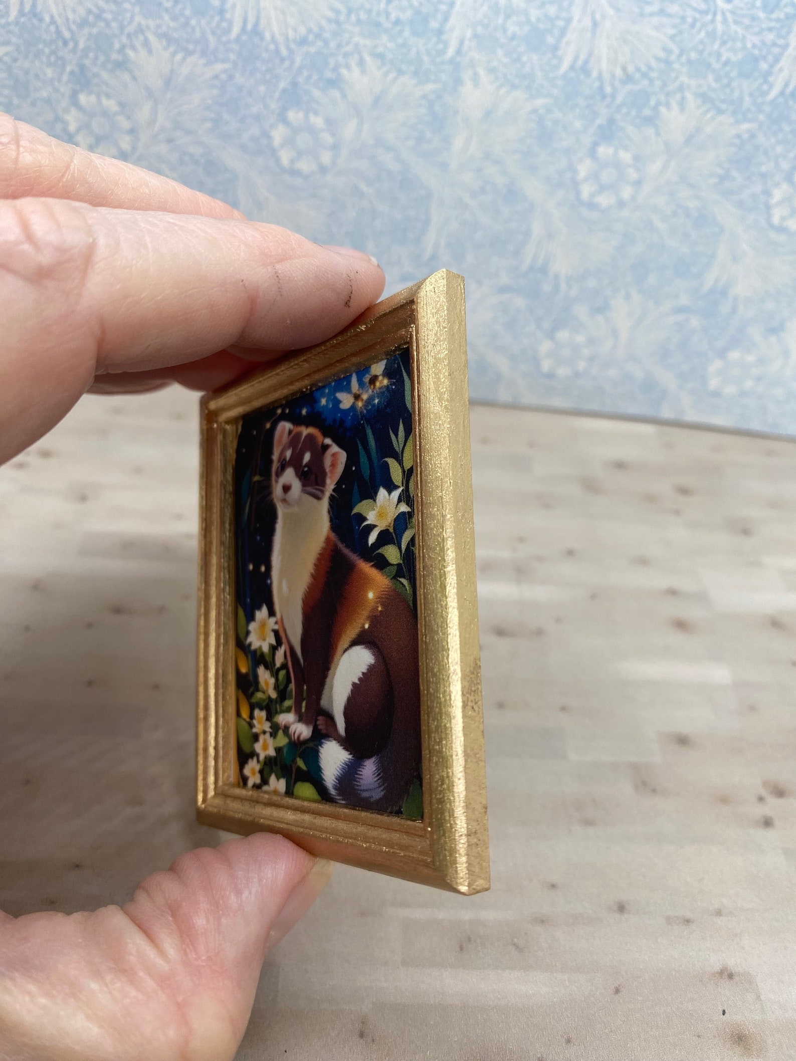 Absolutely Adorable Ferret Miniature Picture, Forest Friends Dollhouse ...