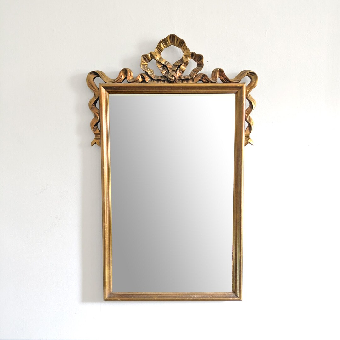 French Louis XVI Ribbon Crest Large Wall Mirror - Etsy