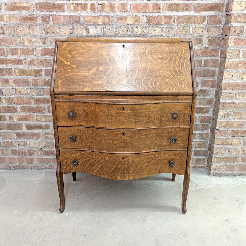 Antique Drop Front Secretary Desk - Etsy