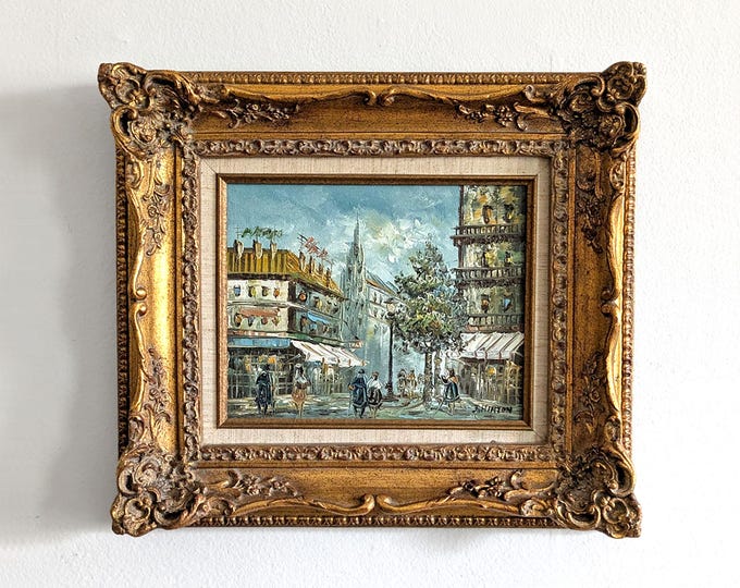 Framed Mid Century Oil Painting | Signed J Hinton | Baroque Frame ...