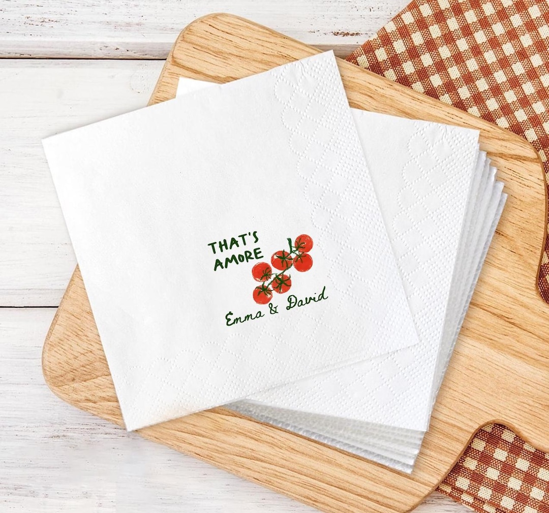 Personalized 'that's Amore' Wedding Napkins: Italian Pizza Bar ...