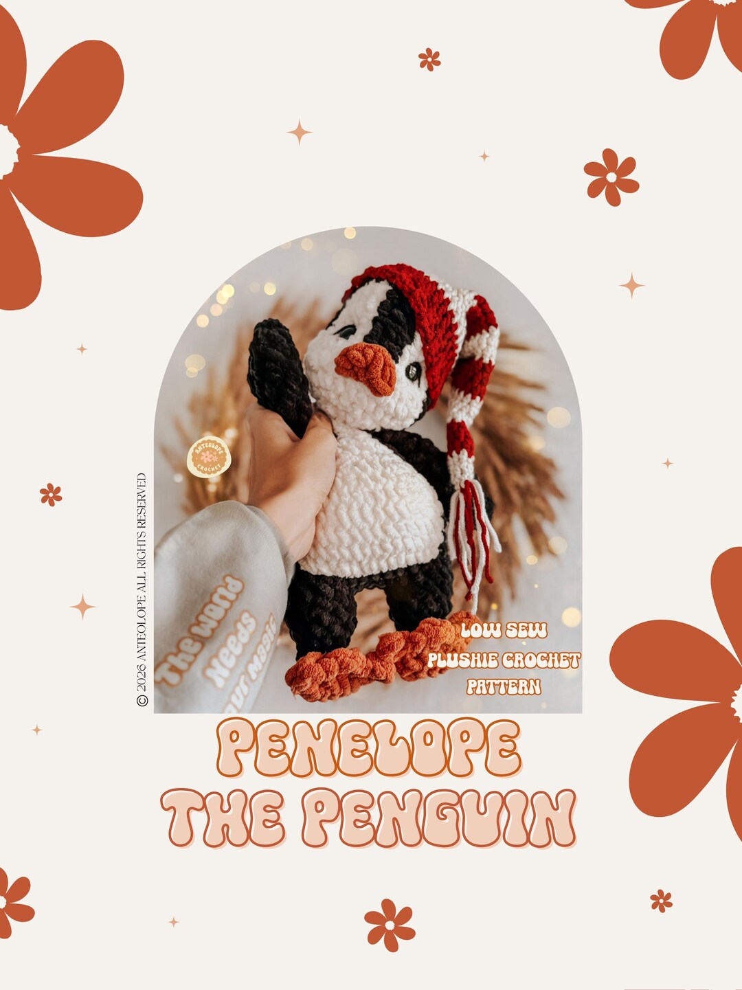 Penguin Crochet Pattern / Penelope the Penguin / Low-sew Amigurumi ...