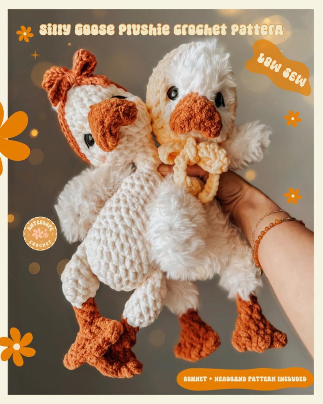 Goose Crochet Pattern / Gigi the Silly Goose Crochet Pattern / Low Sew ...
