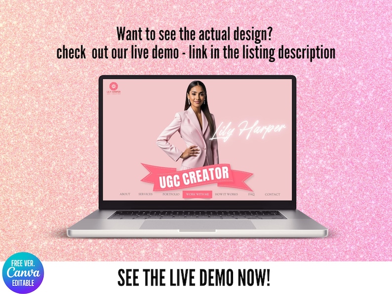 Pink UGC Website Template Complete Coquette Minimalist UGC Portfolio ...