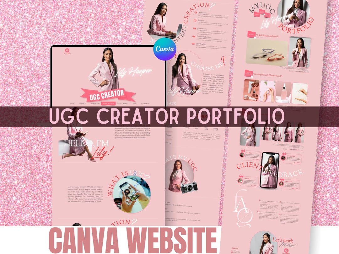 Coquette Minimalist UGC Complete UGC Portfolio Template Canva Ugc ...
