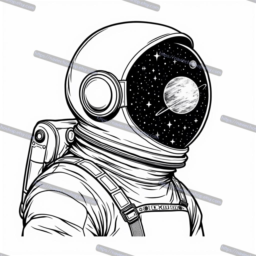 Astronaut Helmet Clipart - Galaxy Reflection Laser Engraving File - Sci ...