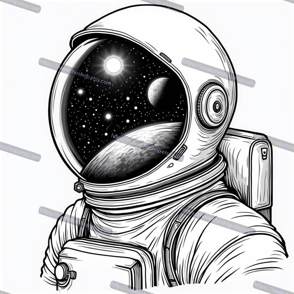 Astronaut Helmet Clipart - Galaxy Reflection Laser Engraving File - Sci ...
