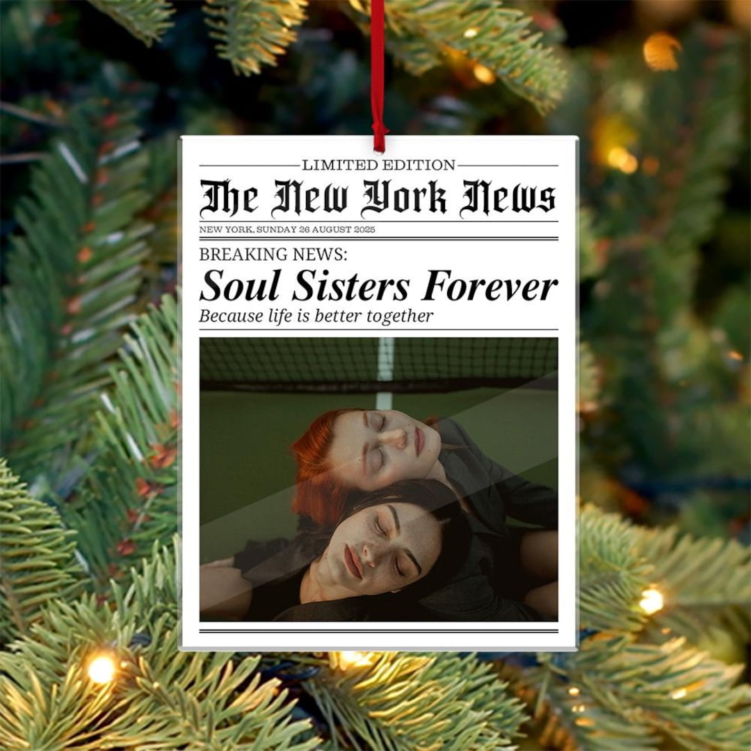 Custom Newspaper Friendship With Photo Ornament, Christmas Gift for ...