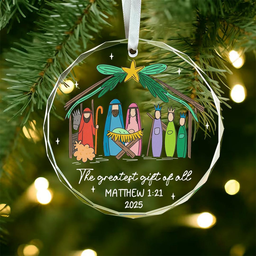Nativity Scene Ornament 2025- Christian Christmas Ornament With Bible ...