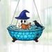 Cute Ghost Reading Book Bathroom Suncatcher, Ghost in Bathtub Acrylic ...