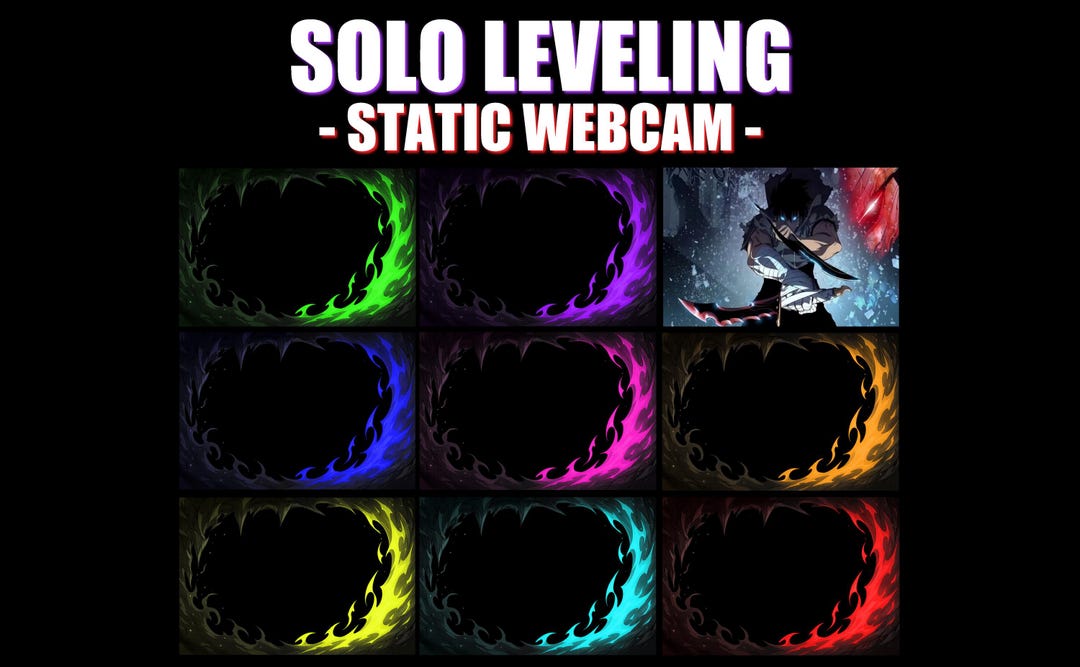 Solo Leveling Webcam Overlays, Stream Camera Frame, Twitch, Tiktok ...