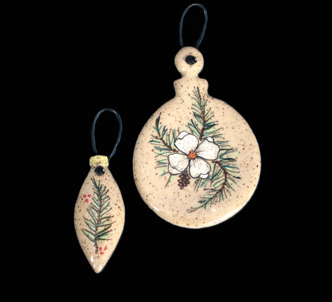 Collectible Hand-built Hanging Tile or Ornament With a Hand Painted ...