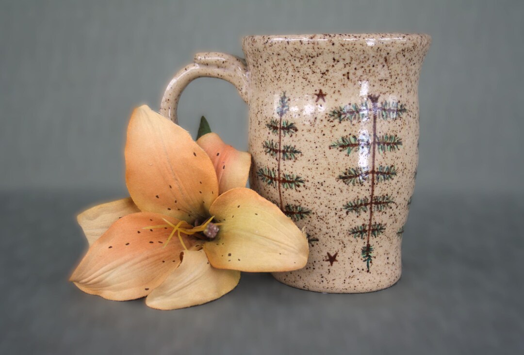 Large Collectible Wheel Thrown Stoneware Mug With a Thumb Rest and Hand ...