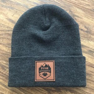 Custom Logo/image Patch Beanie Hat | Leather | Leatherette - Etsy