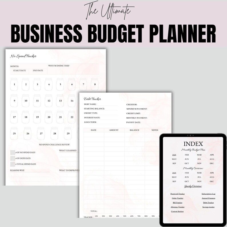 Business Budget & Goal Setting Planner Bundle - Digital and Printable ...