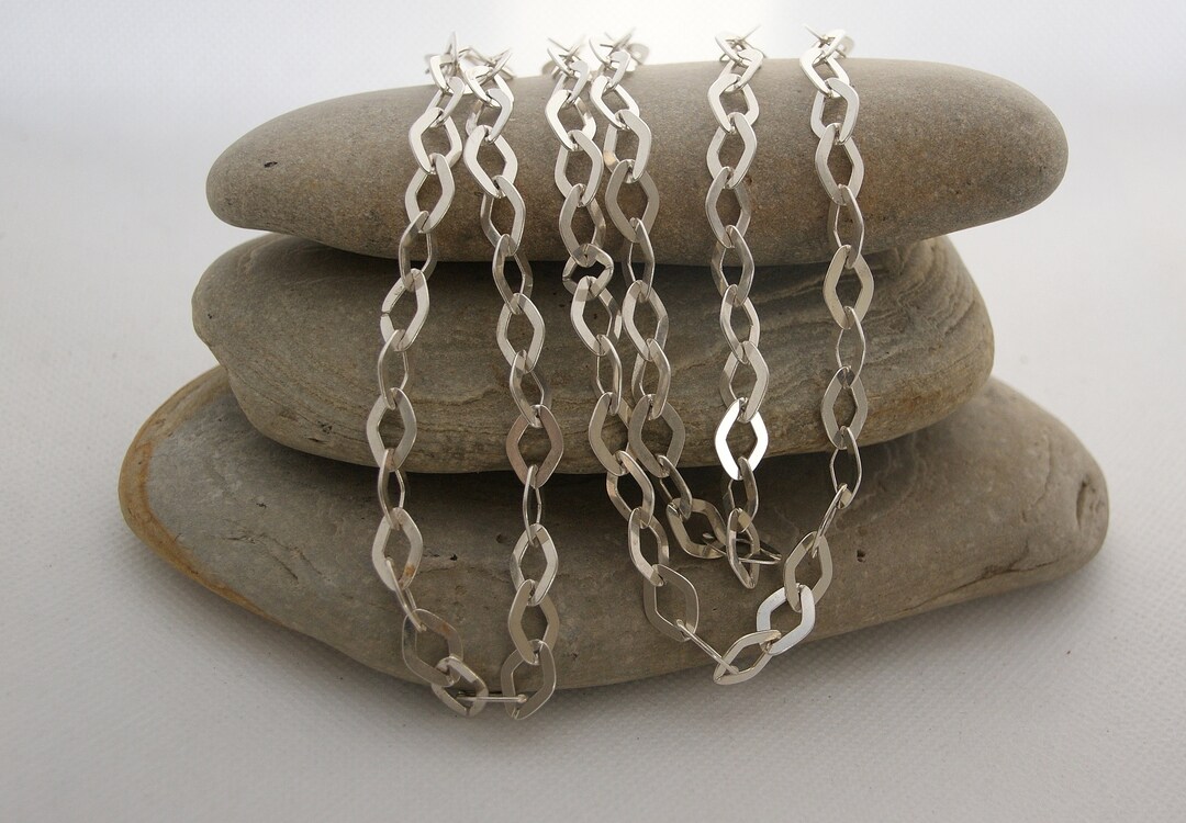 Fabulous - Extra Long - Large Link Design Chain - Sterling Silver ...