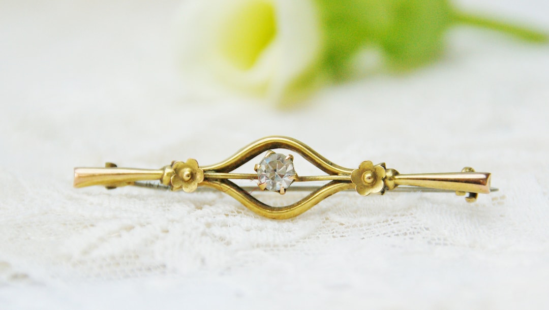 Antique - Victorian - Stunning 9ct Gold - Bar Brooch - C1890s - Etsy