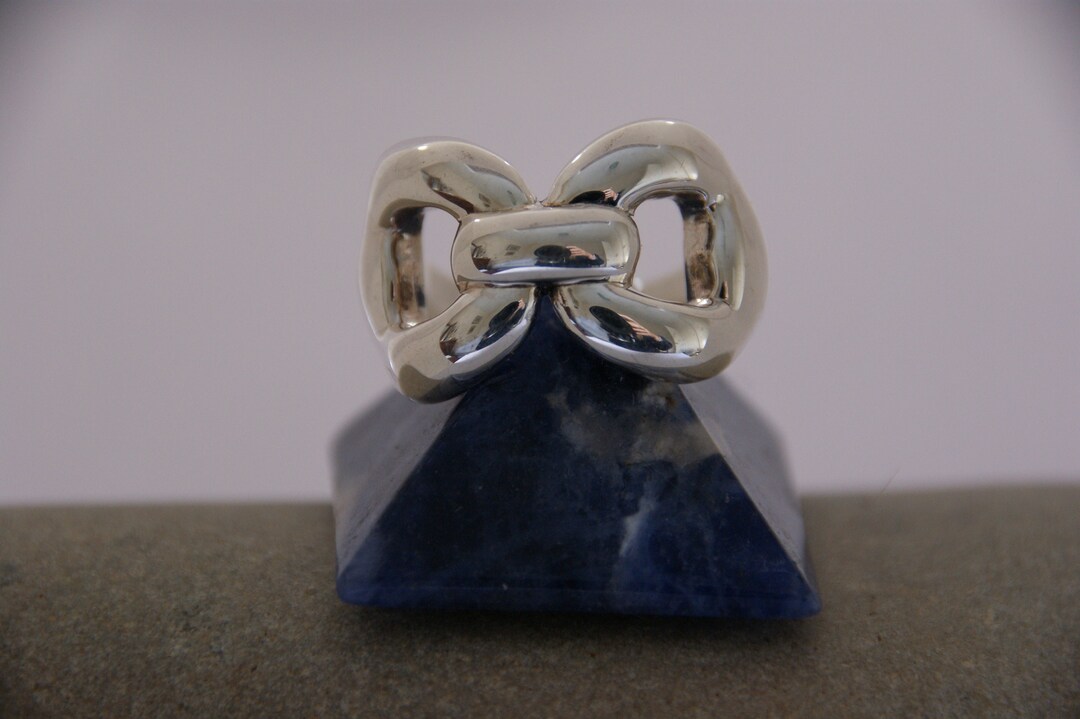 Unusual - Chunky - Linked Chain Design Ring - Sterling Silver - Size ...