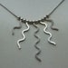 Unusual - Wavy Lines Design - Mid-century - Silver Necklace - Etsy