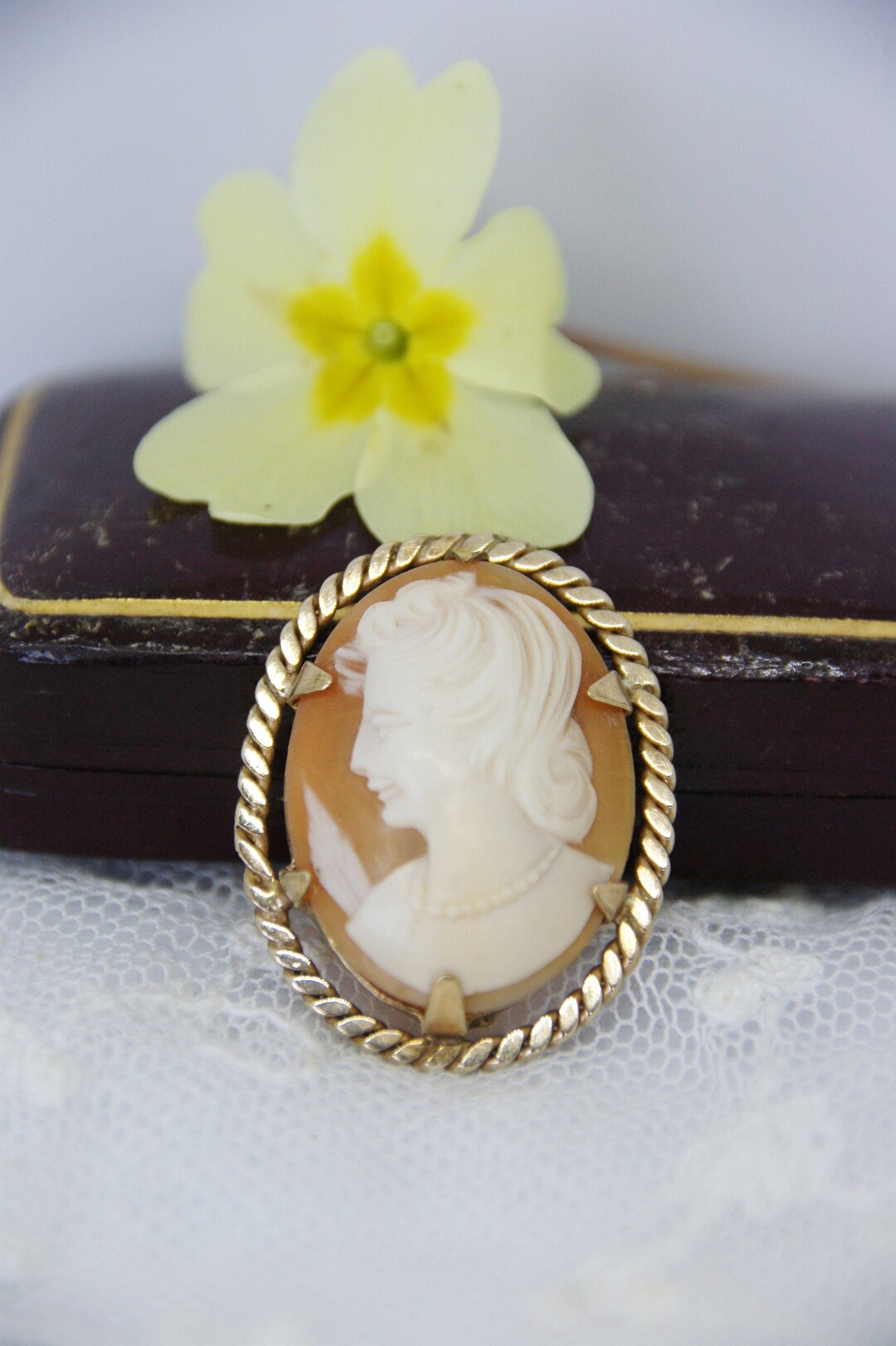Vintage - 9ct Gold - Stunning - Oval Shell Cameo - Brooch - Pin ...