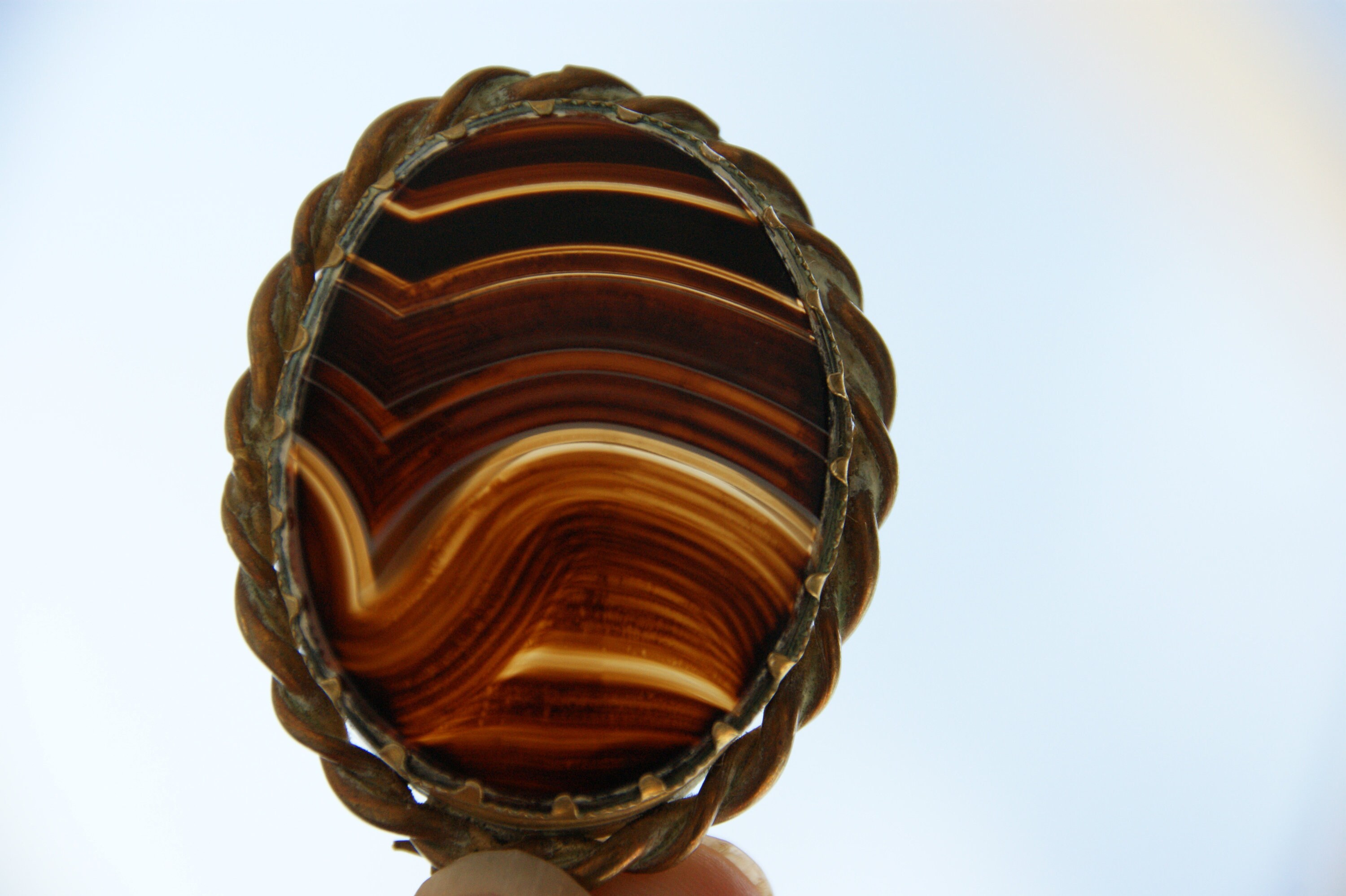 Antique Fabulous Victorian Ribbon Agate Brooch Pin | Etsy