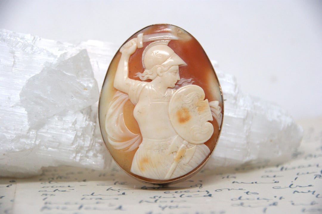 Antique - 9ct Rose Gold - Huge Cameo - Boudica - Oval Shell Cameo ...