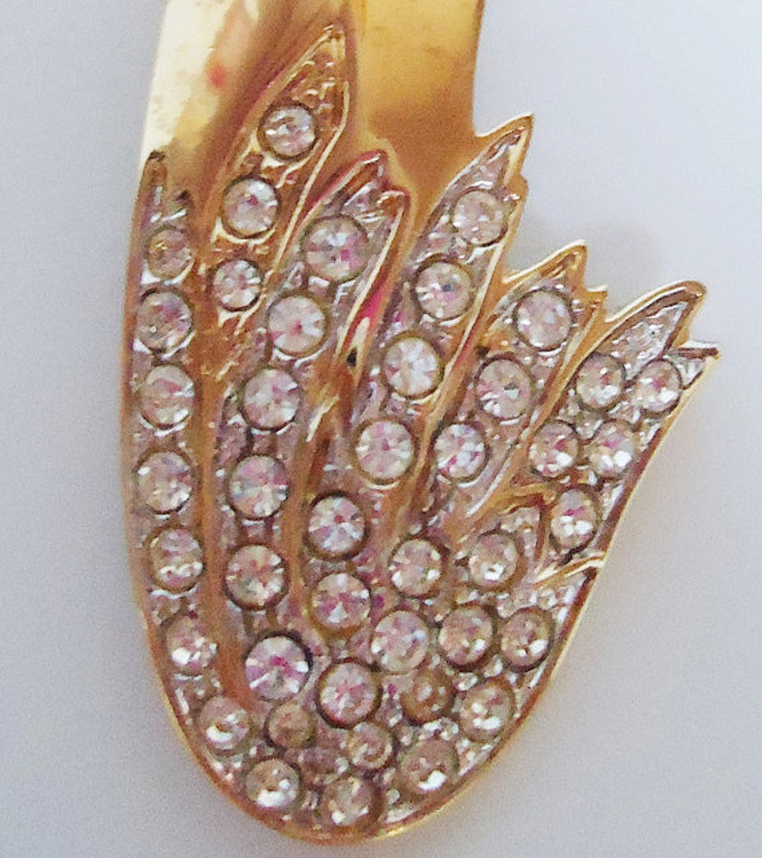 The Japanese Rhinestone Brooch.radiant Gold and Elegant - Etsy