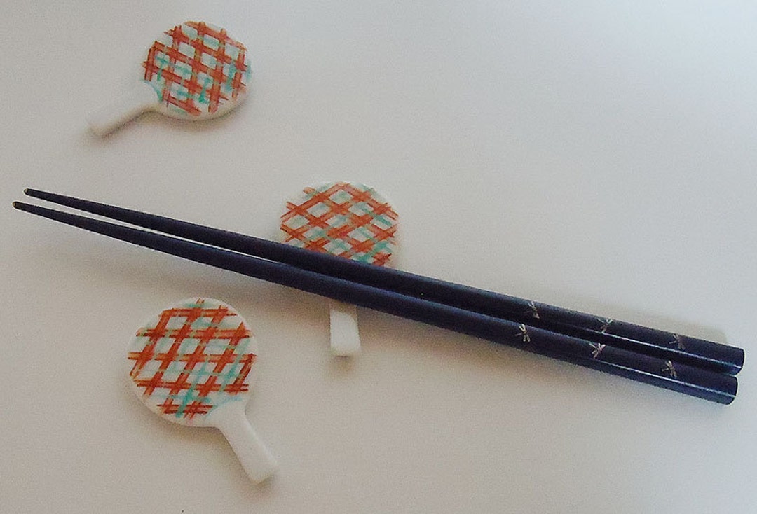 Three Handmade Japanese Fan Vintage Chopsticks Rests.japanese.70s ...