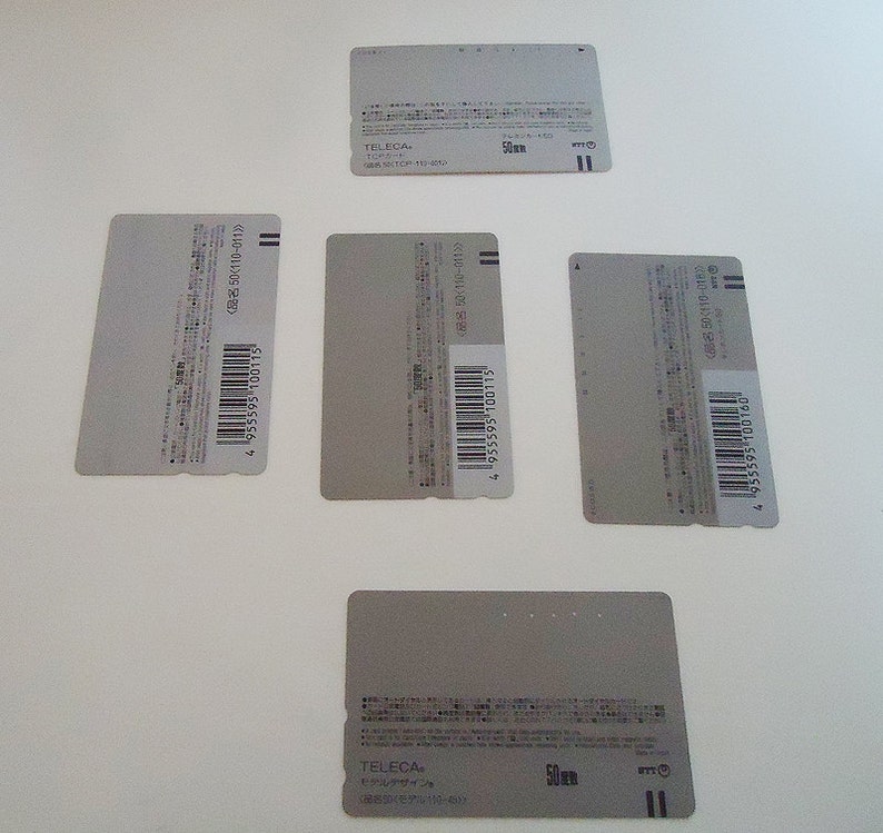 Authentic Five Japanese Telephone Cards. Used.80s - Etsy