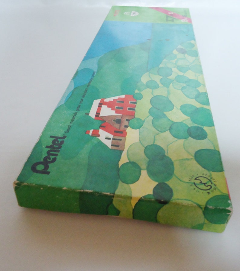 The Watercolors Japanese Cardboard Box.80s. - Etsy