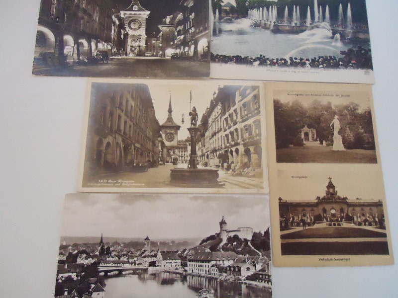 Five European Postcards. Mainly Switzerland and France. 20s-50s - Etsy