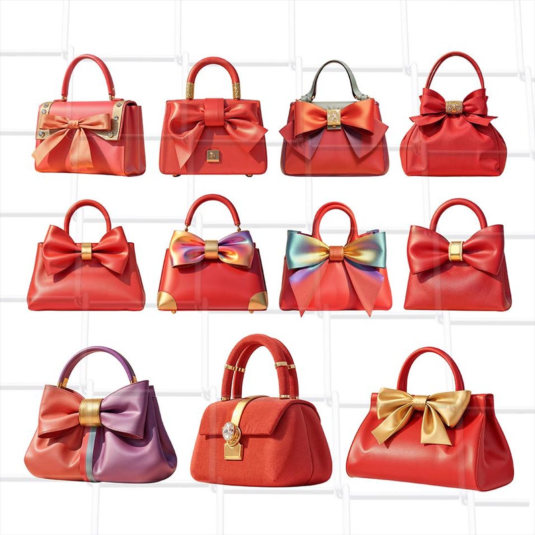 Chic Red Handbag Clipart, Fashion PNG, Bow Bag, Luxury Bag, Fashion ...