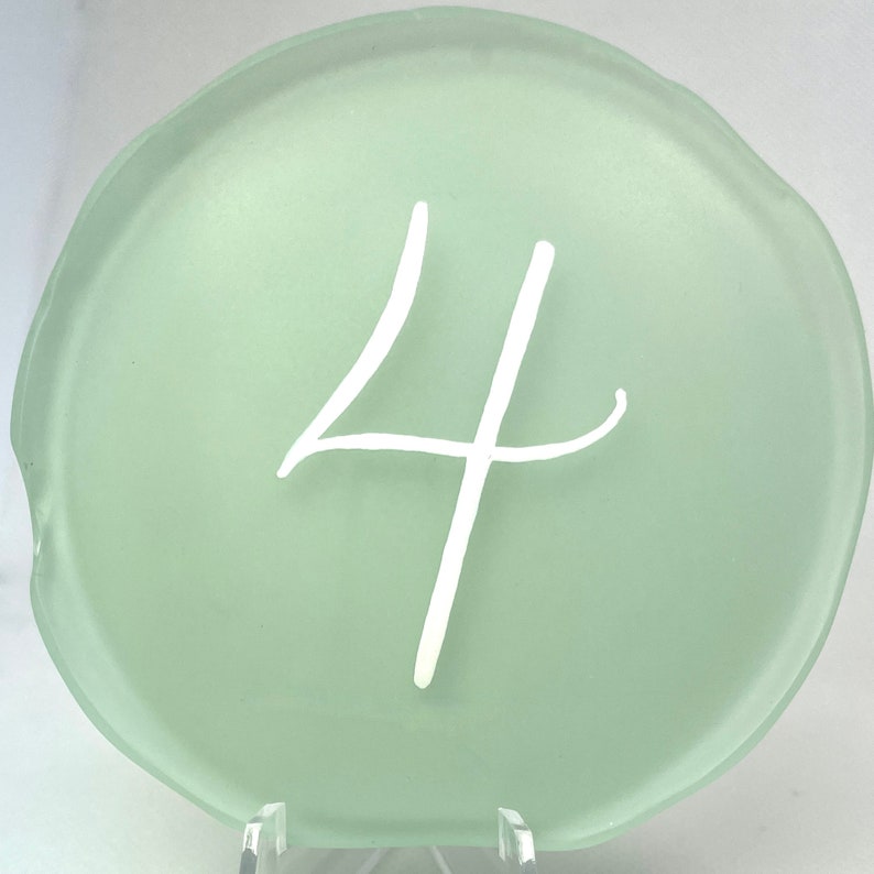 Sea Glass Table Signs With Acrylic Stands - Etsy