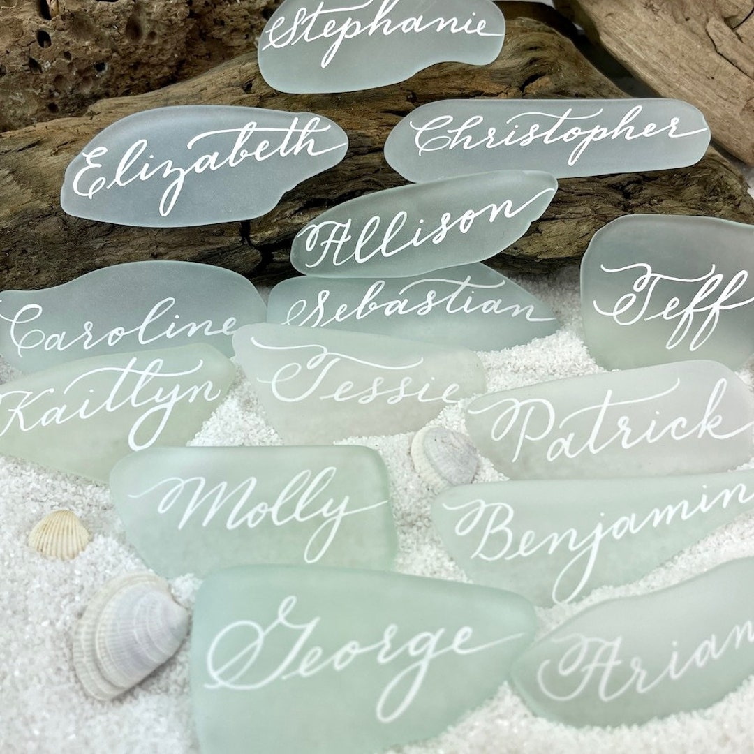 Smaller BULK Sea Glass Place Cards - Etsy