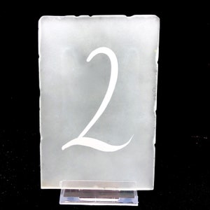 Sea Glass Table Numbers With Acrylic Stands - Etsy