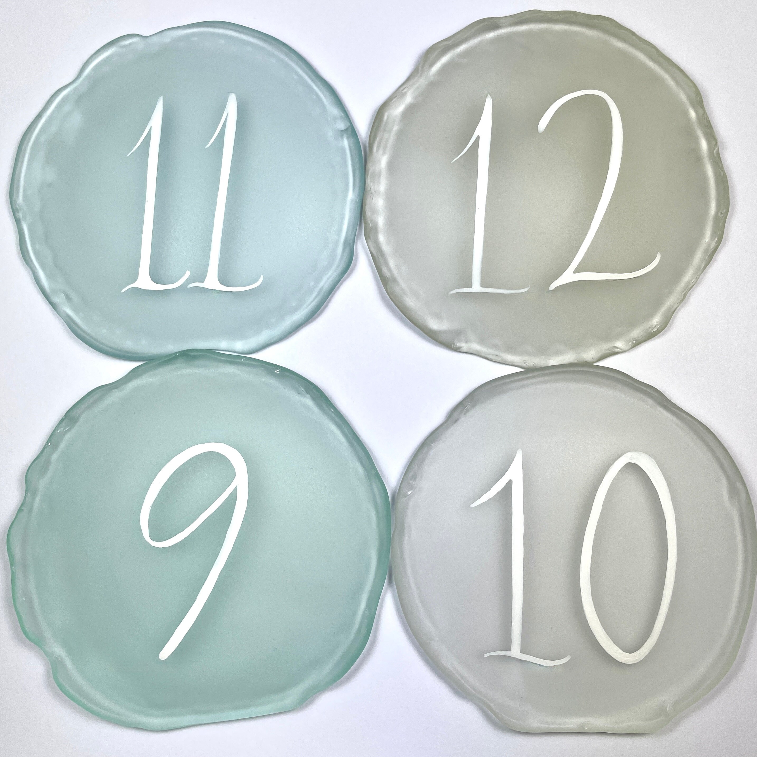 Sea Glass Table Signs With Acrylic Stands - Etsy