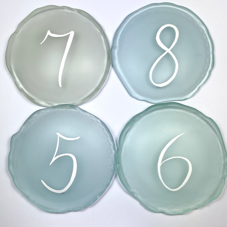 Sea Glass Table Signs With Acrylic Stands - Etsy