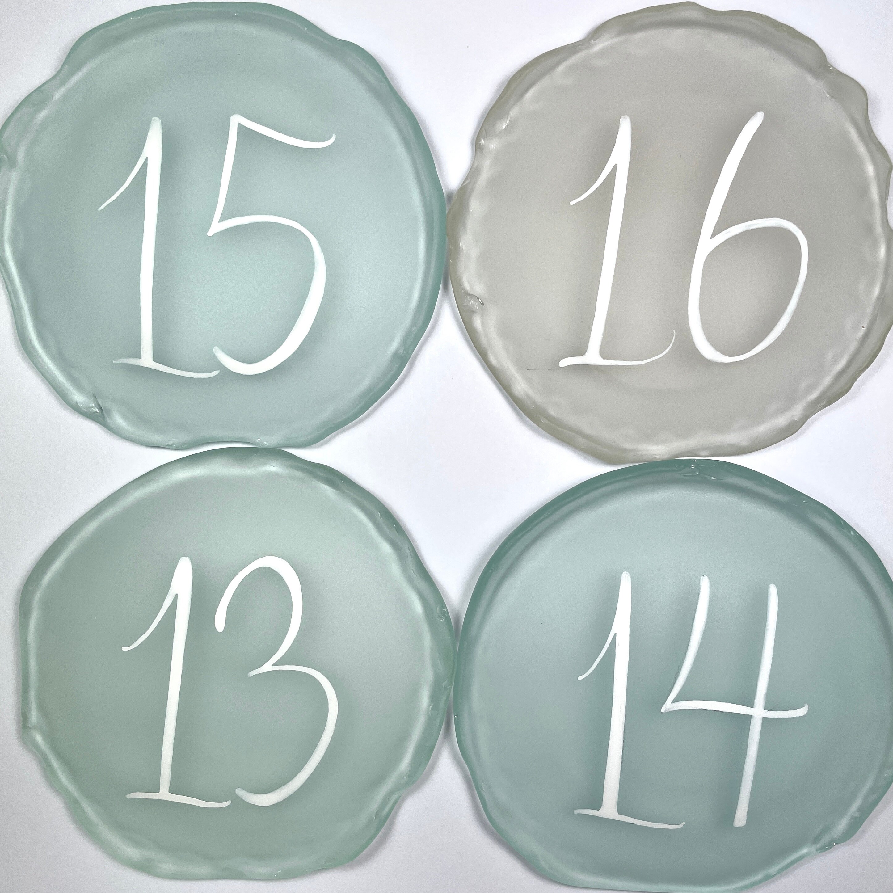 Sea Glass Table Signs With Acrylic Stands - Etsy