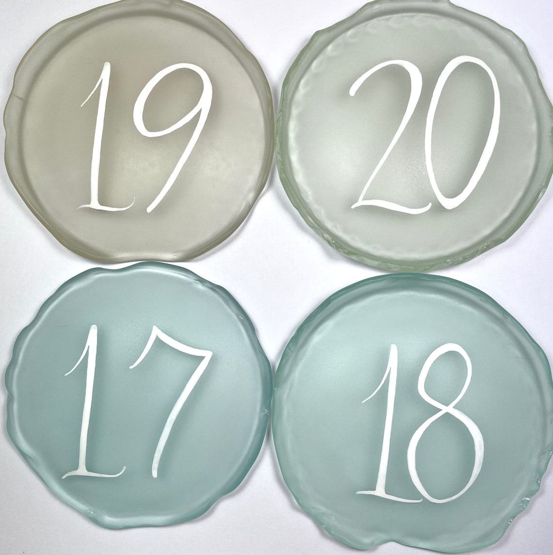 Sea Glass Table Signs With Acrylic Stands - Etsy